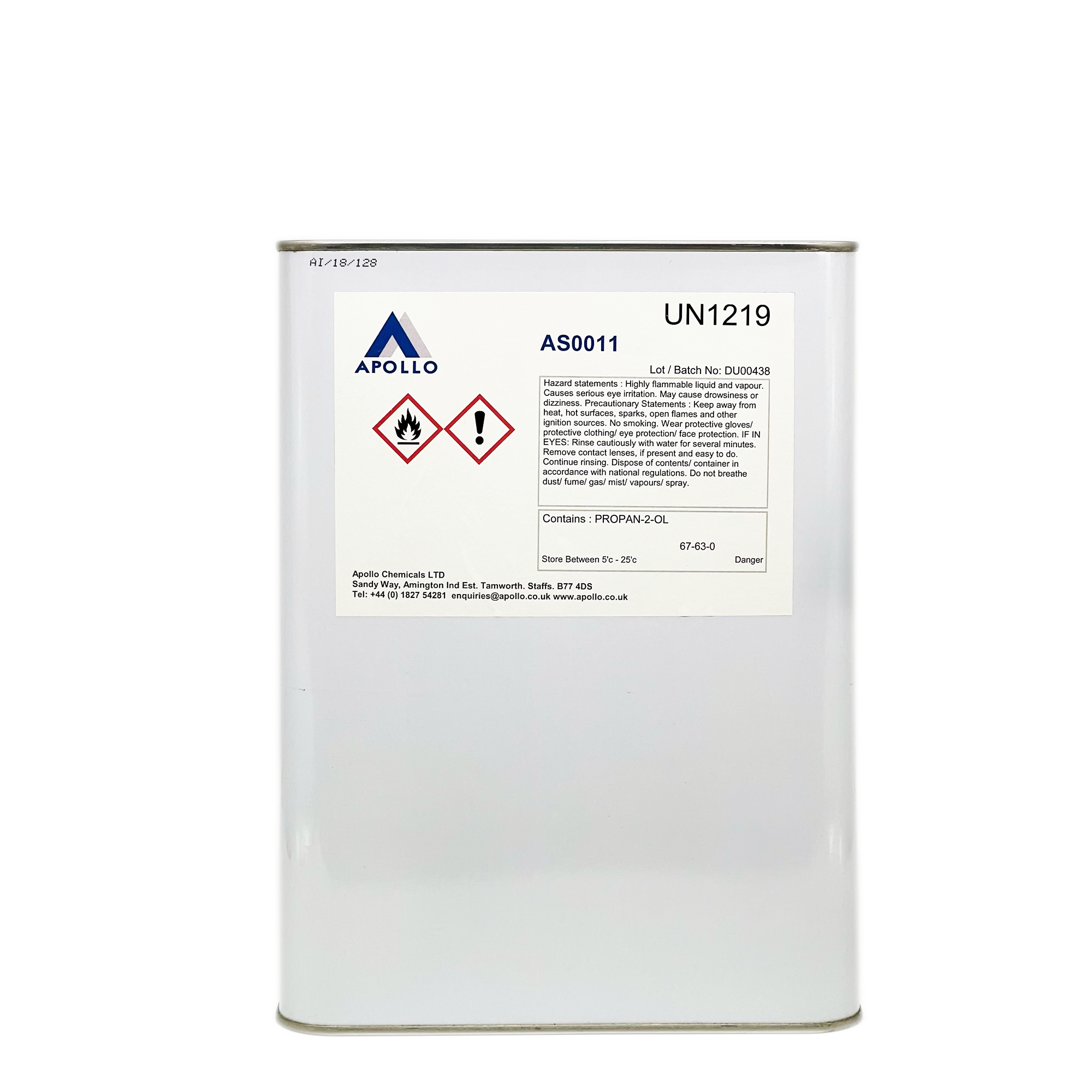 Apollo AS011 (Solvent 11) IPA Surface Cleaner 5L– Multibond Solutions Ltd